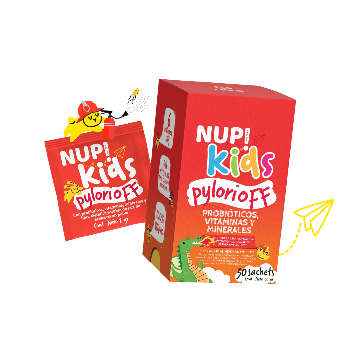 Probióticos Kids Pylorioff + Vitaminas + Minerales 30un Nup